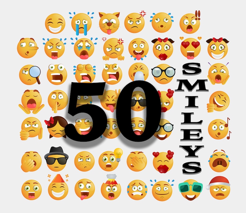 50 Emoji's for Commercial Use! - Etsy
