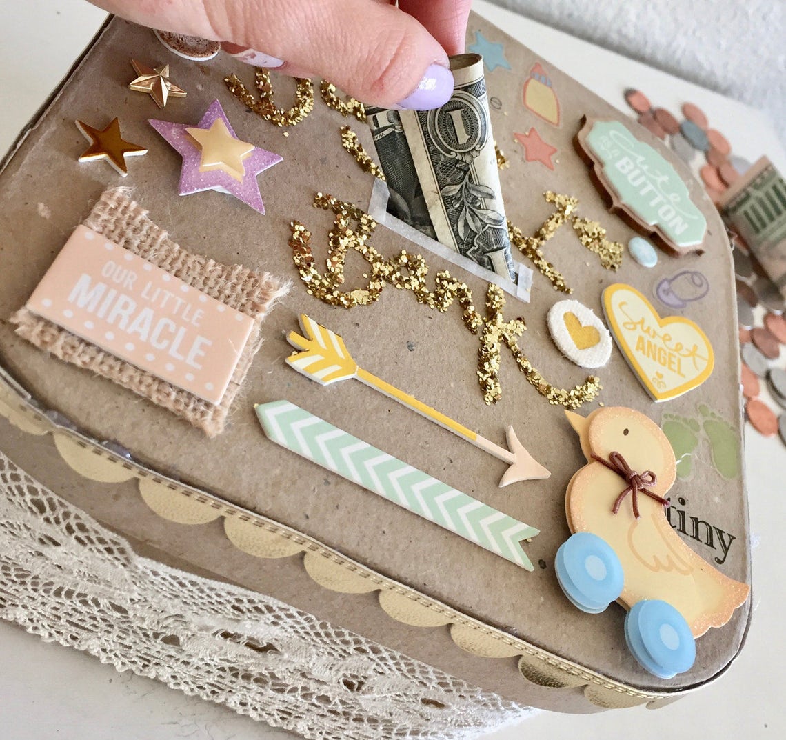 Baby Bank, Baby Shower Gift, Piggy Bank, New Baby Gift, Nursery Decor ...