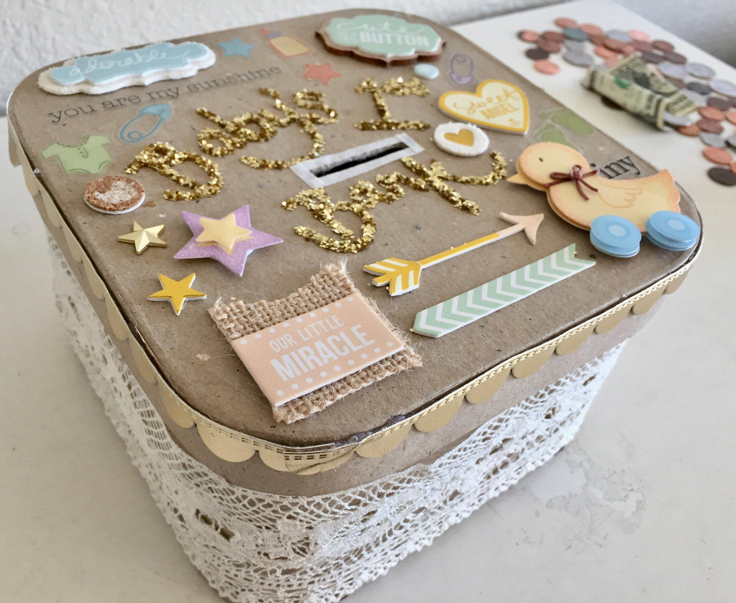 Baby Bank, Baby Shower Gift, Piggy Bank, New Baby Gift, Nursery Decor ...