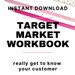 Target Market Workbook, Digital Download, Etsy Worksheet, Etsy ...