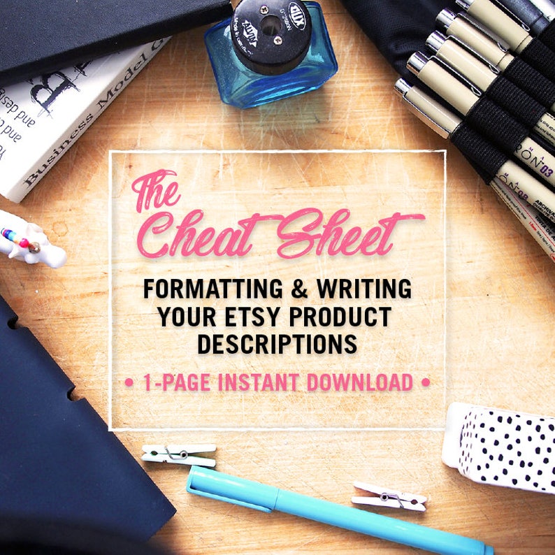 Etsy Copy Cheat Sheet Digital Download Product Description | Etsy