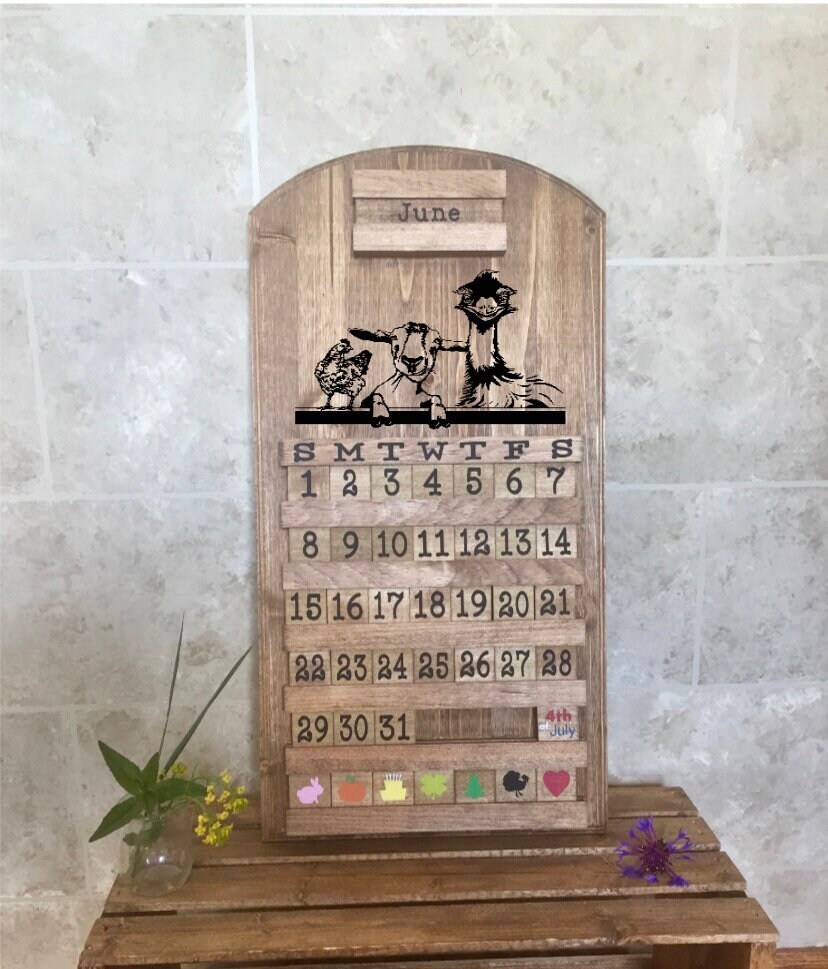 Cow calendar pig calendar chicken calendar farm calendar | Etsy