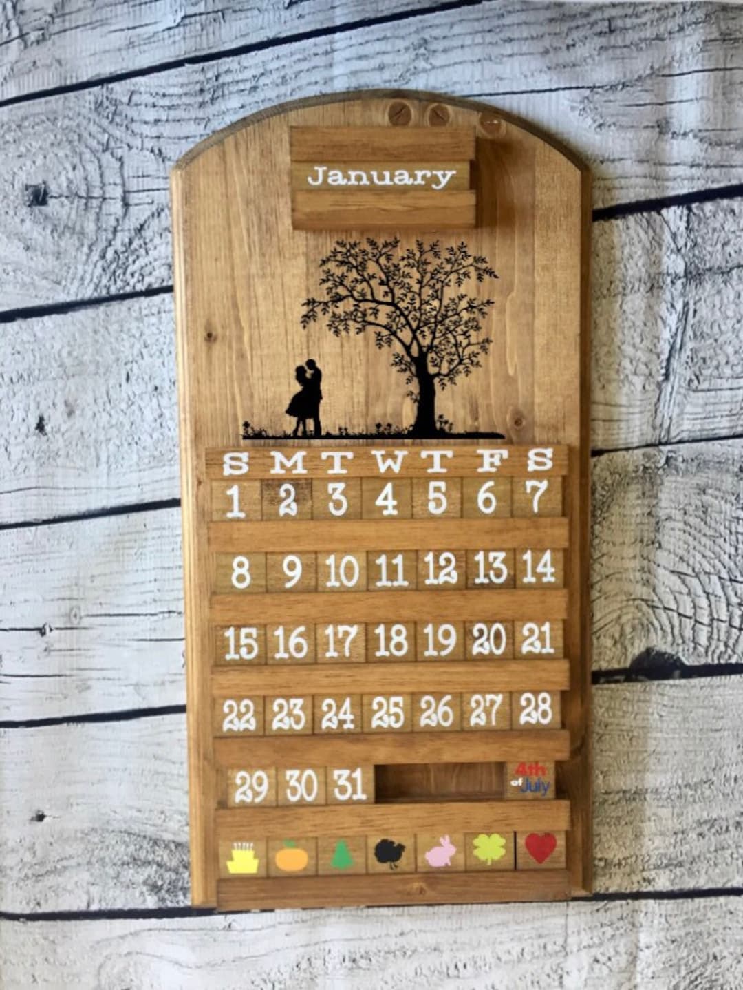 Wedding Calendar, Couples Calendar, Love Calendar, Wooden Calendar ...