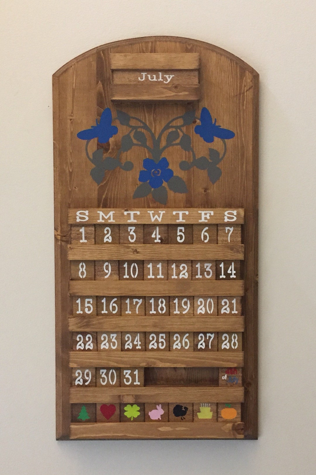 Butterfly Calendar,wooden Calendar, Perpetual Calendar, Wooden Sign ...