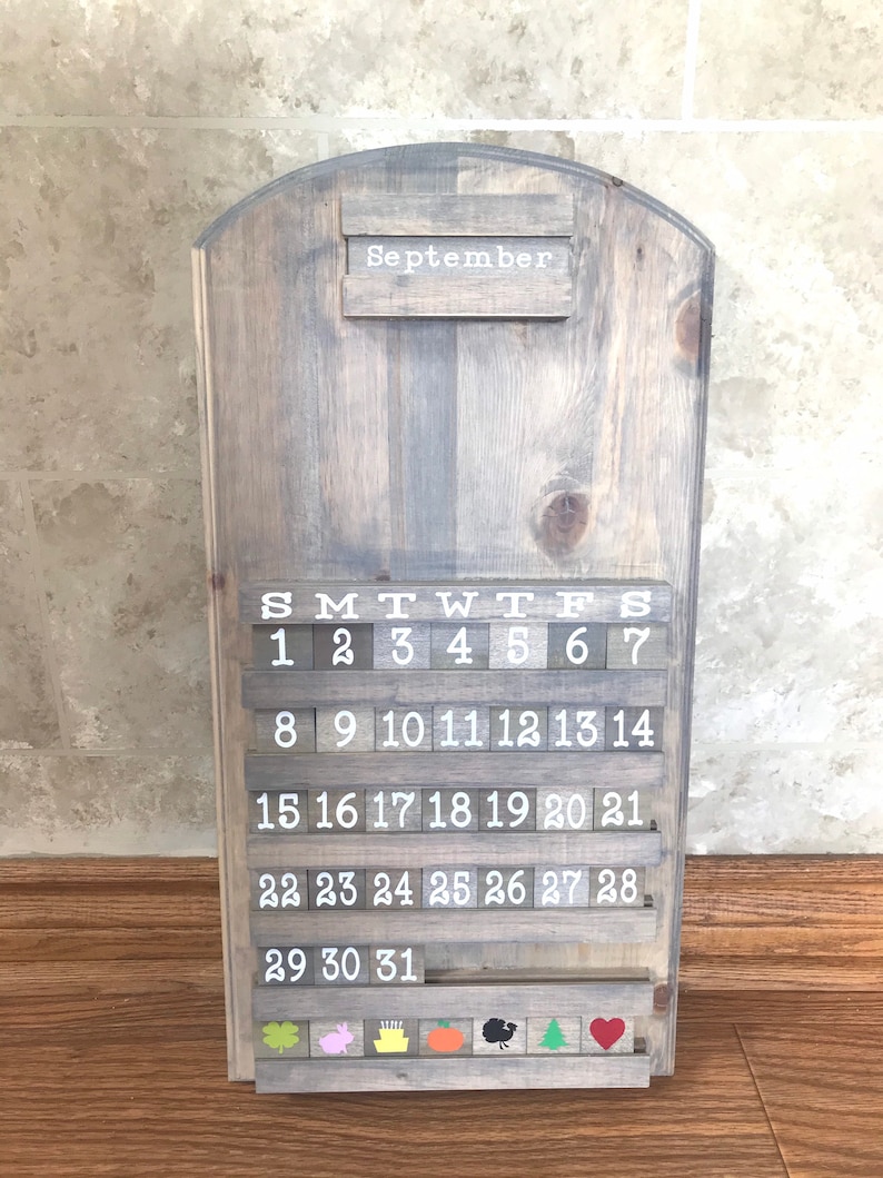 Wooden Calendar Wooden Perpetual Calendar Farm Calendar | Etsy