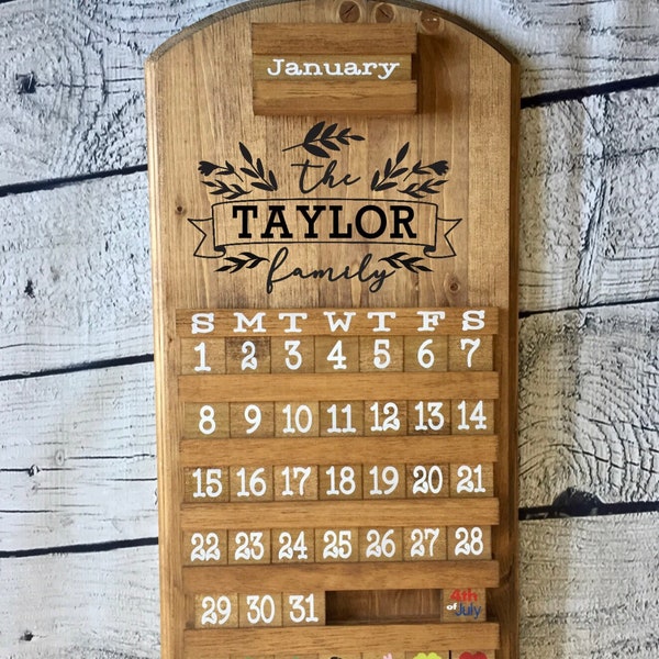 Wooden Calendar - Etsy