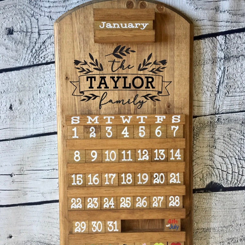 Wooden Calendar - Etsy