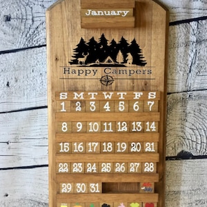 Camping Calendar, Nature Calendar, Wooden Calendar, Perpetual Calendar ...