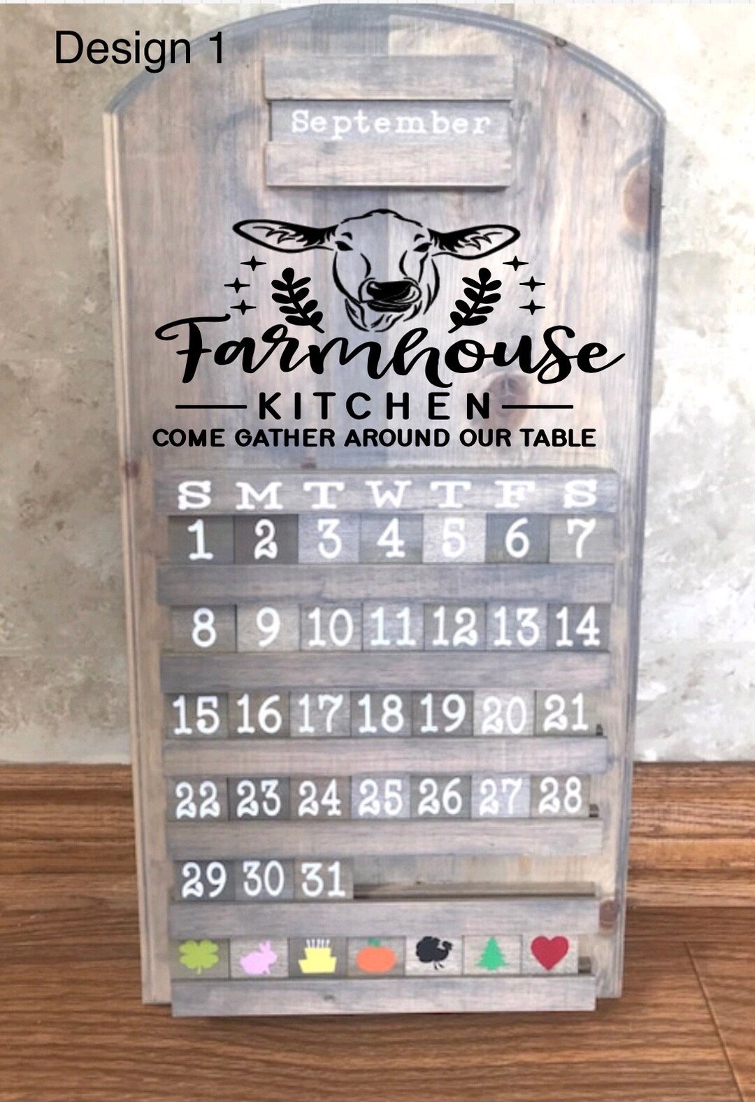 Farm Calendar, Kitchen Calendar, Perpetual Calendar, Wooden Calendar ...