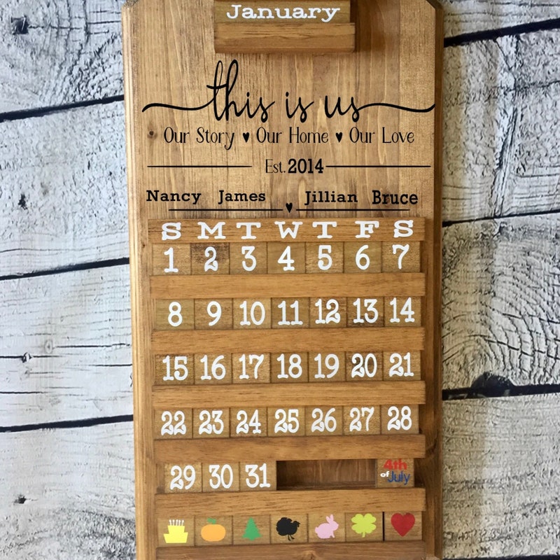Wooden Calendar - Etsy