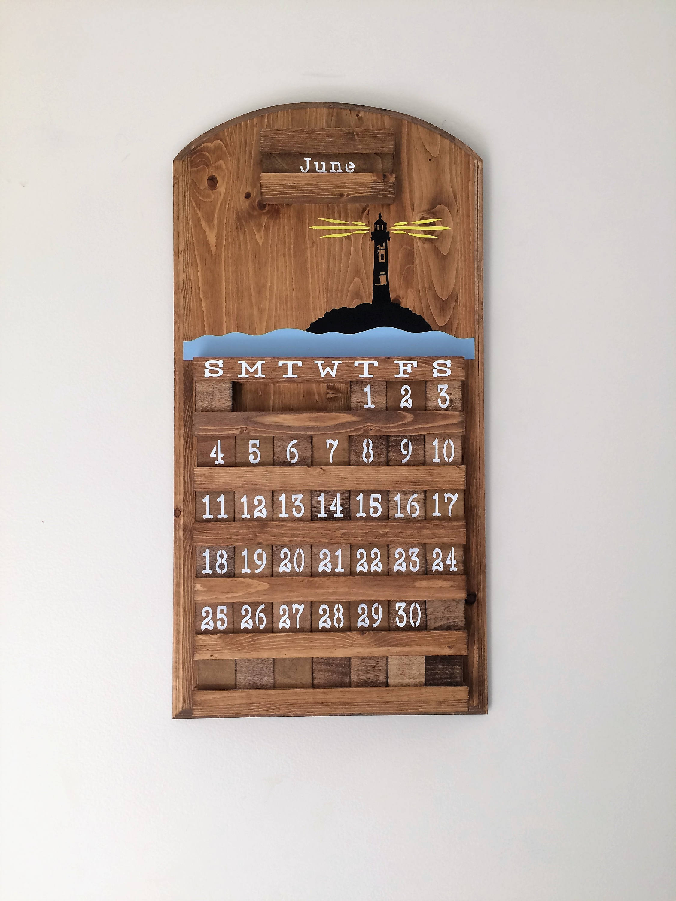 Lighthouse Calendar Wooden Calendar Wooden Perpetual - Etsy