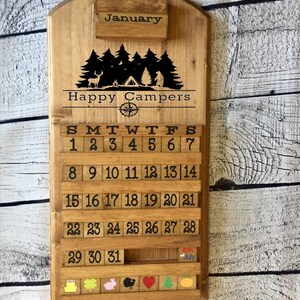 Camping Calendar, Nature Calendar, Wooden Calendar, Perpetual Calendar ...