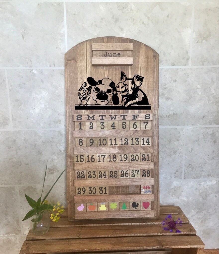 Cow Calendar Pig Calendar Chicken Calendar Farm Calendar - Etsy