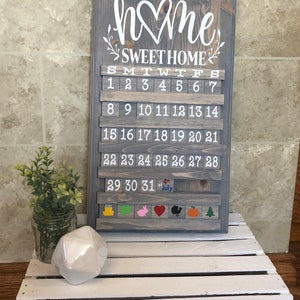 Home Sweet Home Calendar, Home Calendar, Perpetual Calendar, Wooden ...
