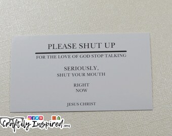 Shut up Cards - Etsy