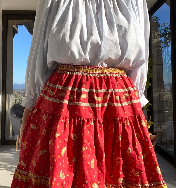 90s Made in France Provencal skirt printed "souleiado… - Gem
