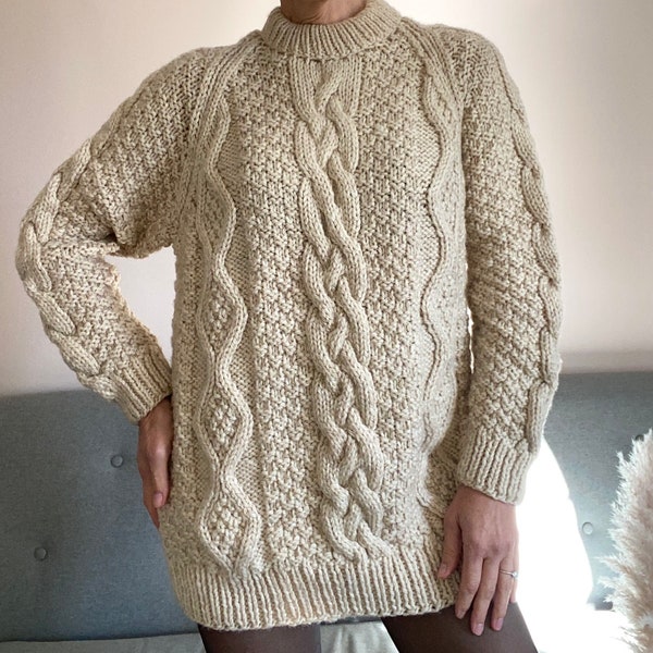 Fisherman Knit Sweater - Etsy