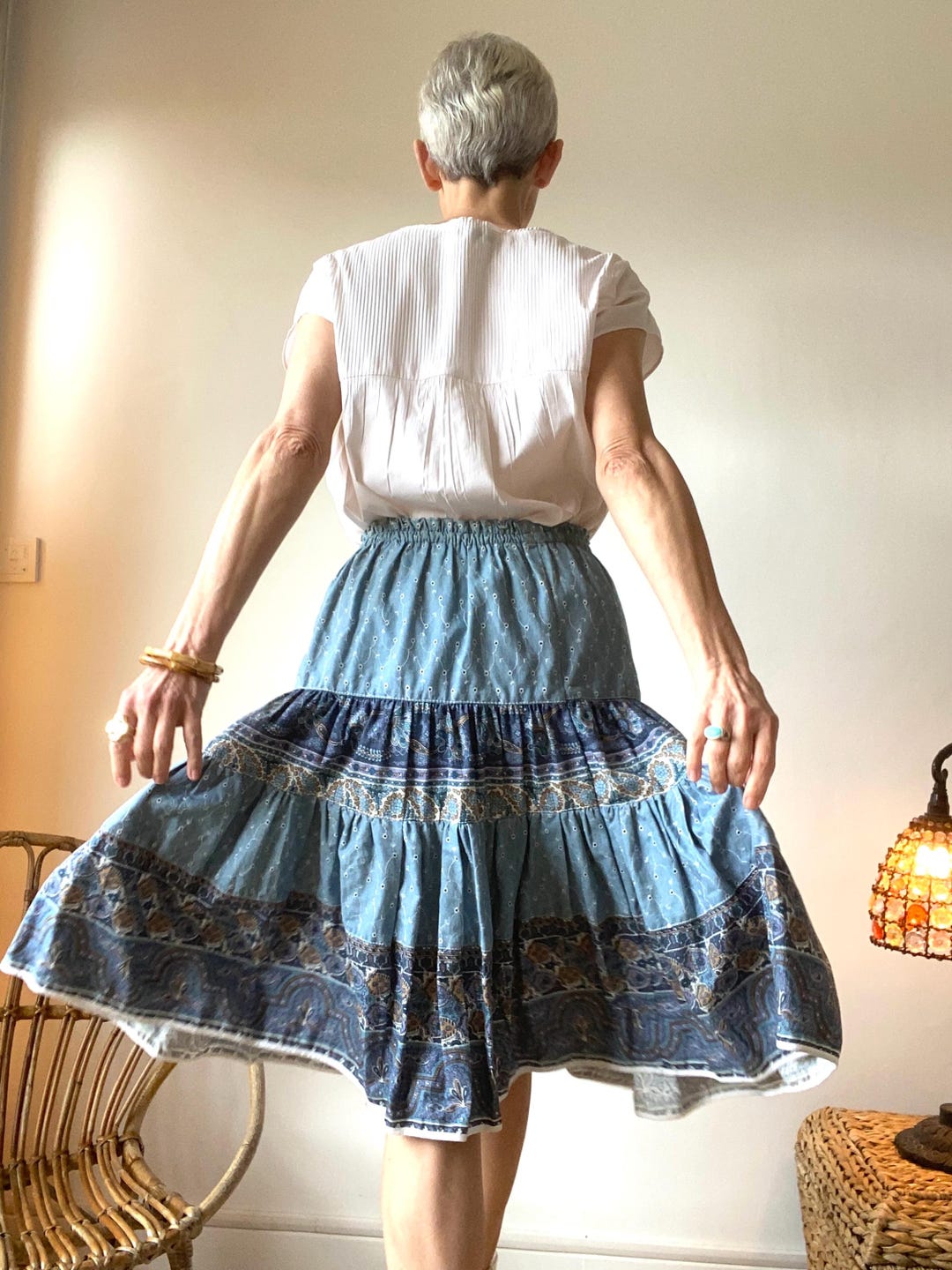 Beautiful and Iconic 90s Provençal Skirt Embroidered in Cotton Broderie ...