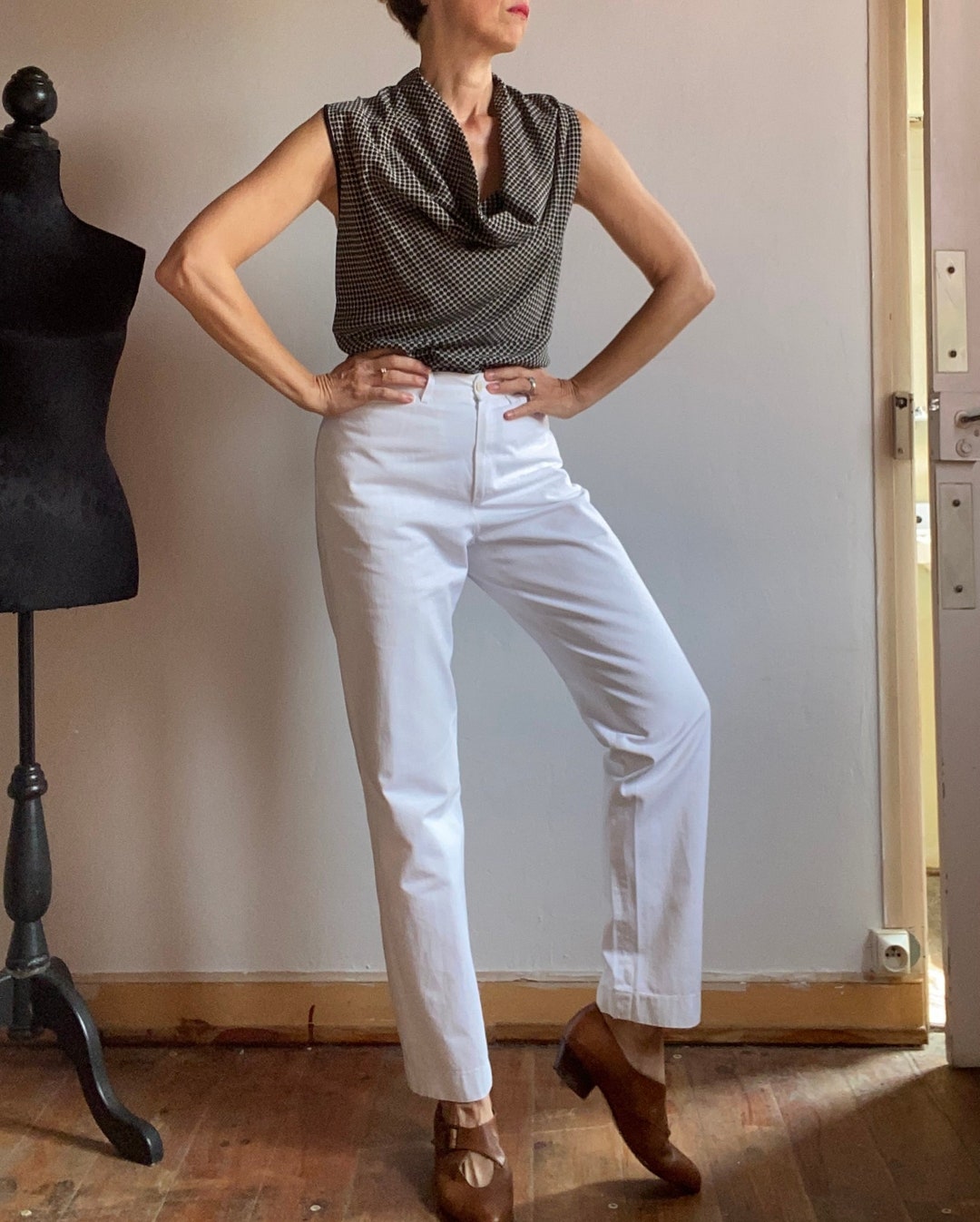 90s Made in France Agnès B. Pants. French Label White Minimalist Chic ...