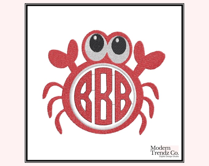 Crab Embroidery, Crab Embroidery Design, Crab Embroidery File File ...