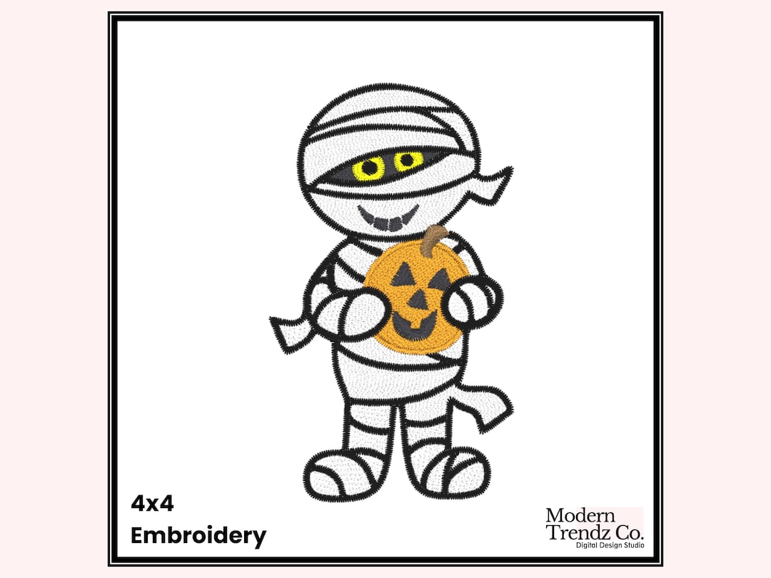 Cute Mummy Embroidery Design, Vintage Mummy Embroidery Design, Vintage ...