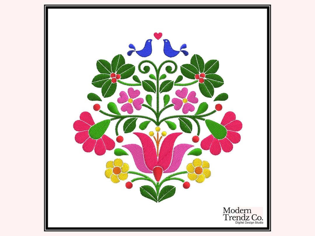 Hungarian Folk Art Embroidery Design, Folk Art Embroidery File, Folk ...