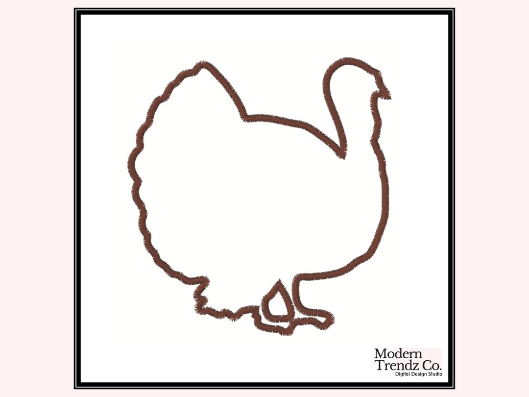 Simple Turkey Appliqué Embroidery Design, Turkey Embroidery, Turkey ...