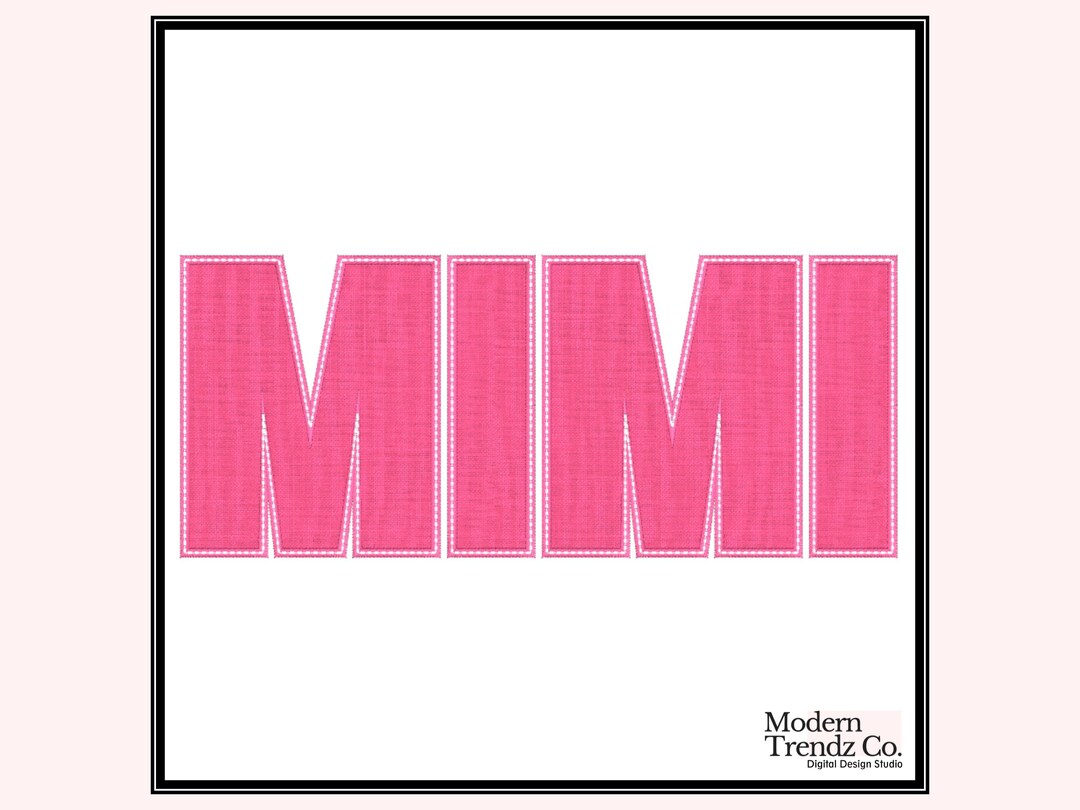 Mimi Applique Embroidery Design, Mimi Embroidery Design, Mimi ...