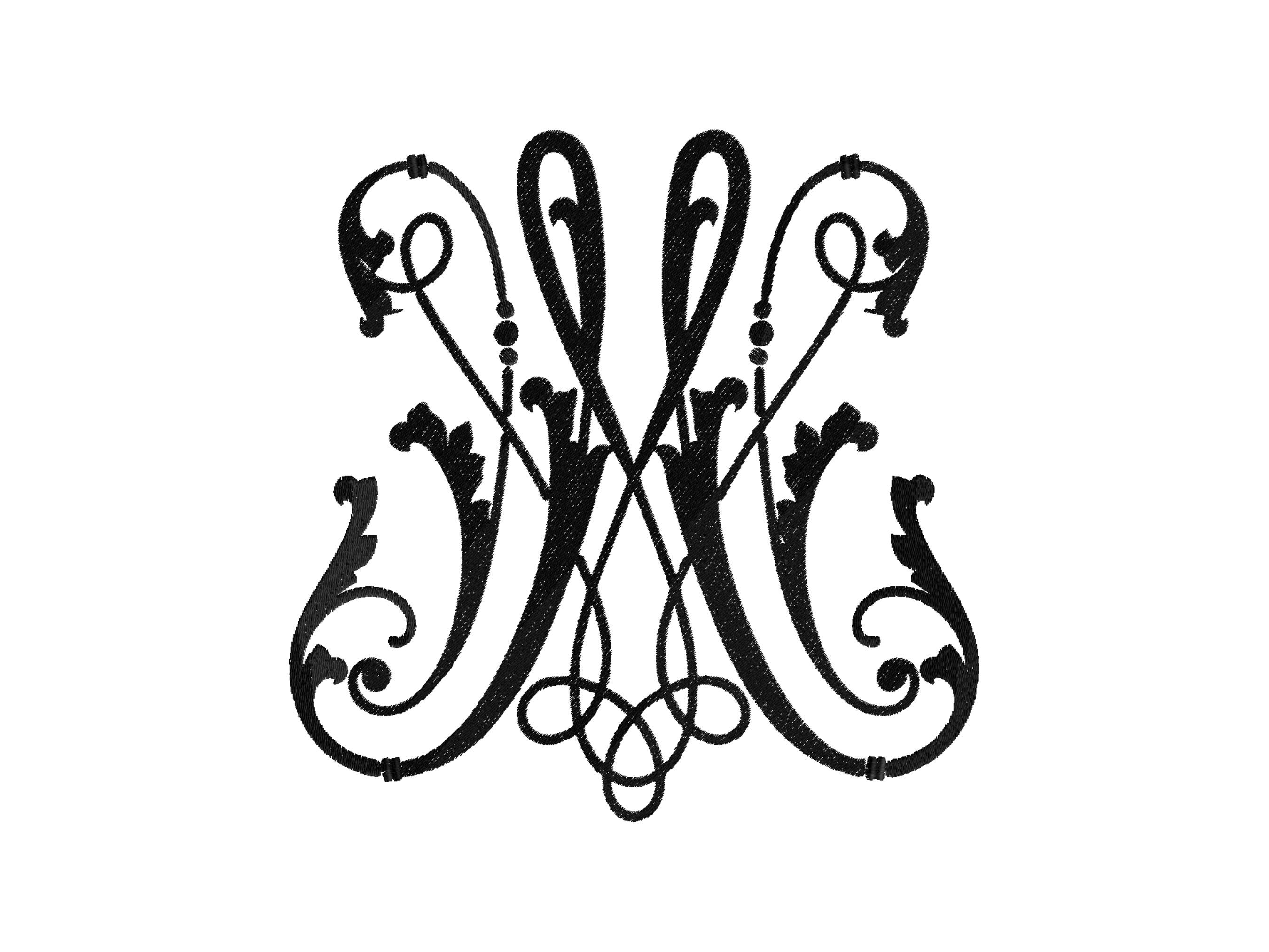 Custom Wedding Monogram, Intertwined Monogram Font, Fancy Monograms ...