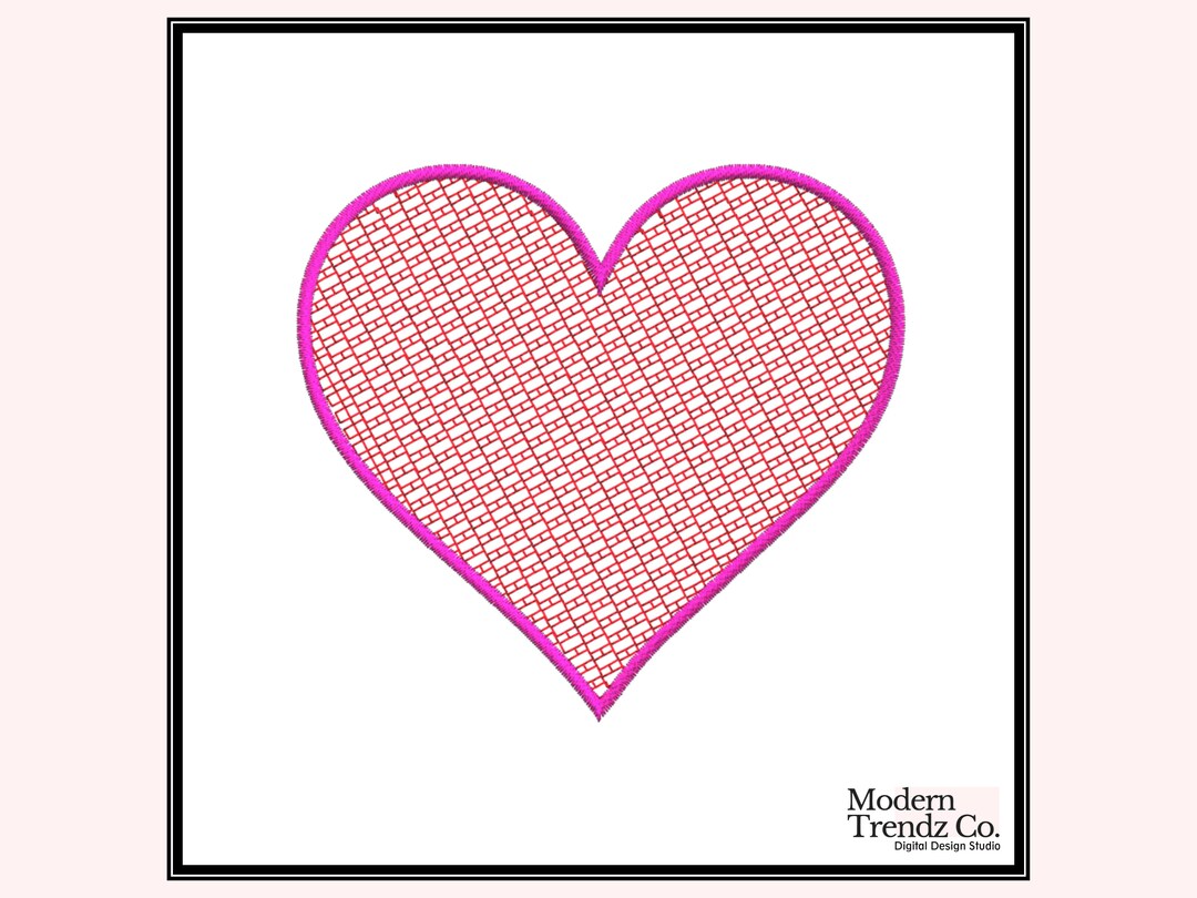 Heart Embroidery Design, Heart Embroidery, Heart Embroidery File, Heart ...