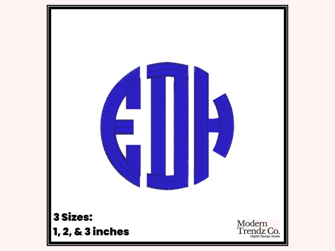 Circle Monogram Embroidery Font, Machine Embroidery Fonts, Circle Font ...