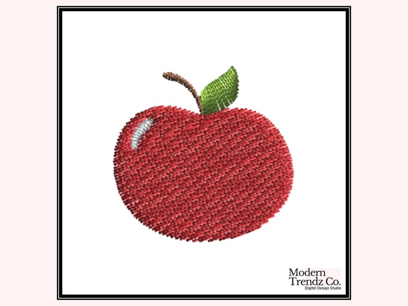 Apple Embroidery Design, Apple Embroidery, Apple Embroidery Design Mini ...