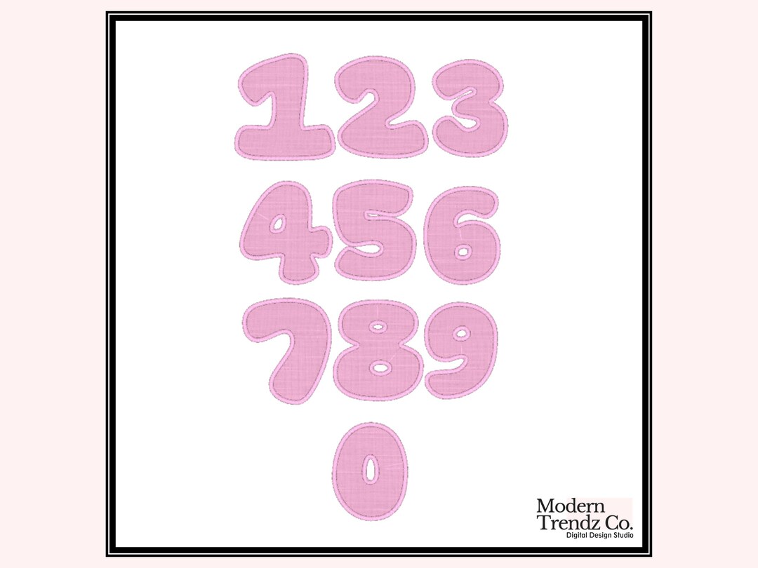 Bubble Numbers Applique Font, Bubble Font Embroidery, Bubble Font ...