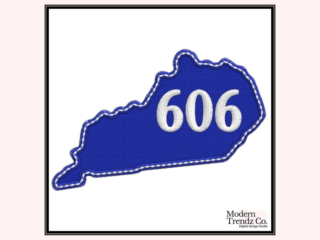 Kentucky 606 Embroidery Design, KY 606 Applique Design, KY Applique ...