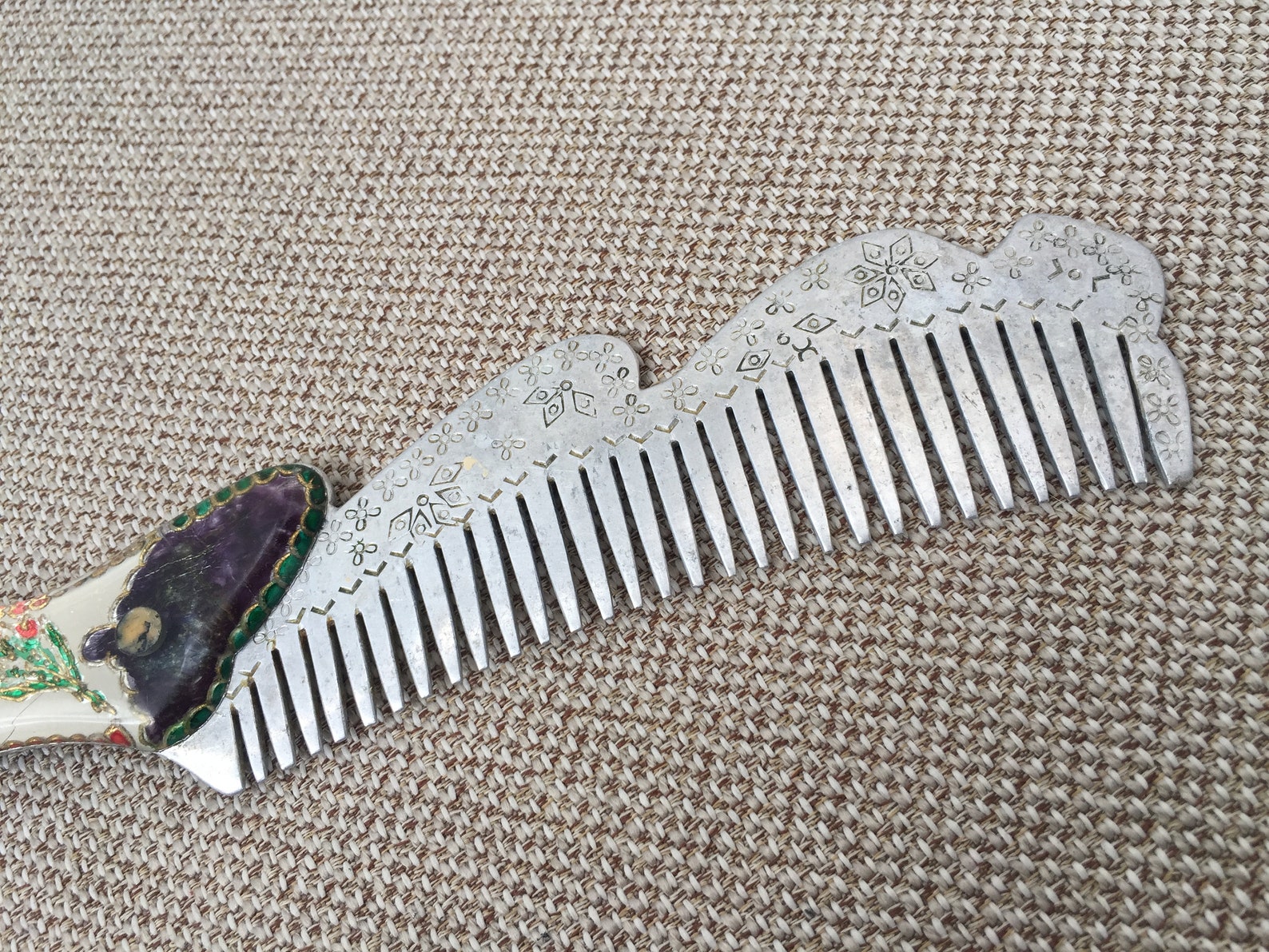 Vintage Comb ussr Old Handmade Pocket comb USSR Aluminium | Etsy
