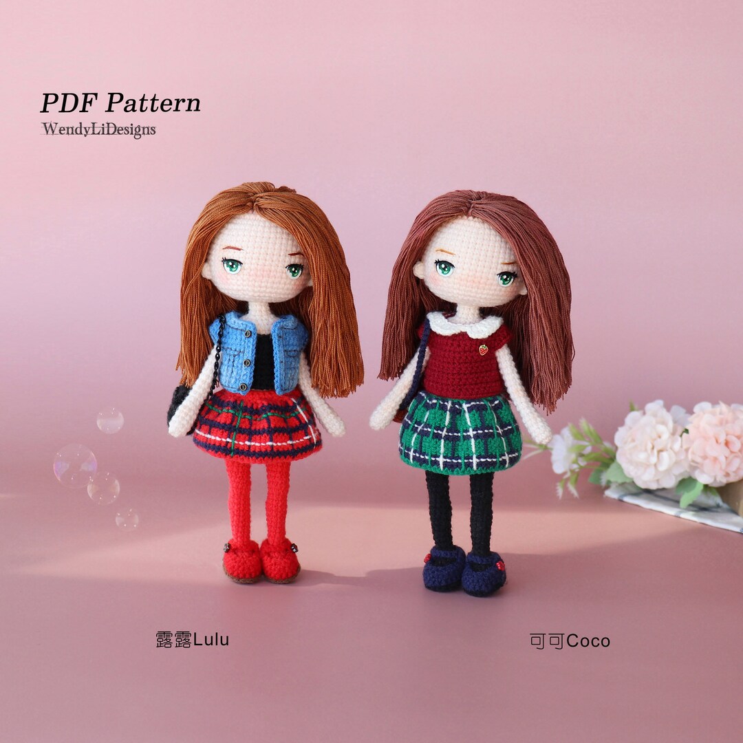 Lulu & Coco-amigurumi/crochet Pattern English PDF 露露可可英文图解 - Etsy