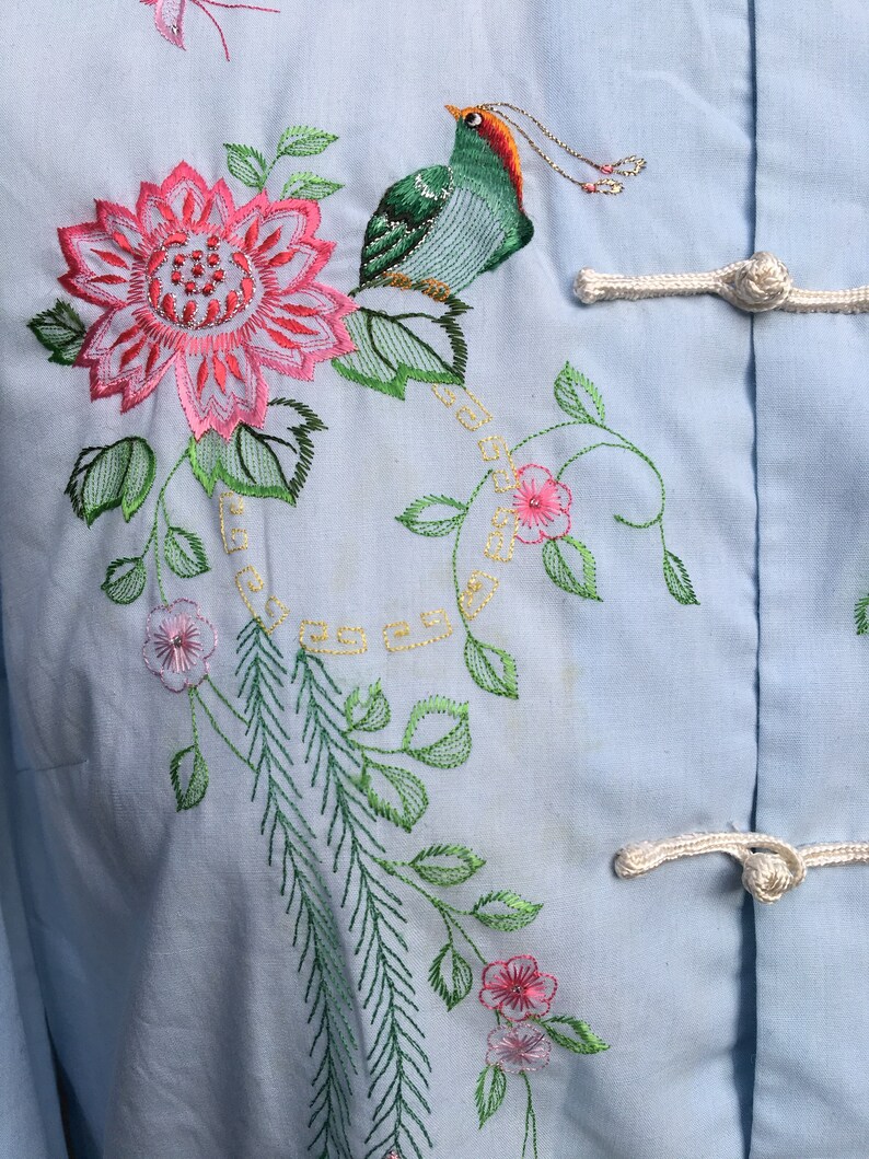 1960s Chinese Embroidered Blouse // Embroidered Blouse // | Etsy