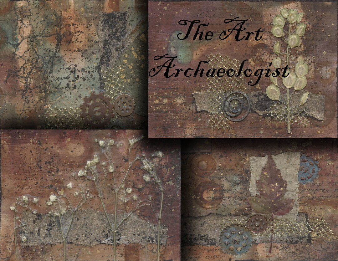 Handmade Cards. Rust Grunge Art Cards Set 2. 12 Raw Cards, 12 Art Cards ...