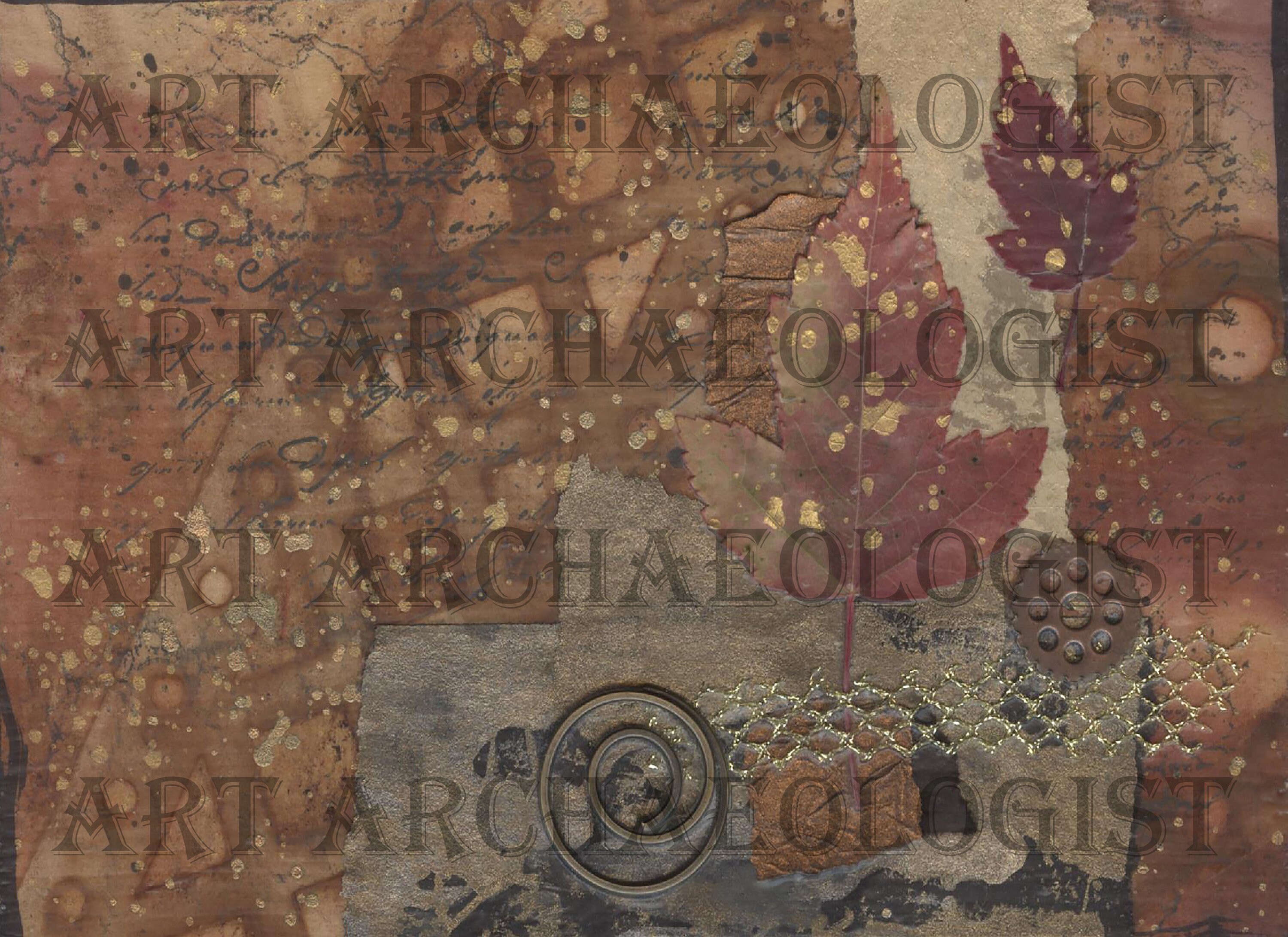 Handmade Cards. Rust Grunge Art Cards Set 2. 12 Raw Cards, 12 Art Cards ...