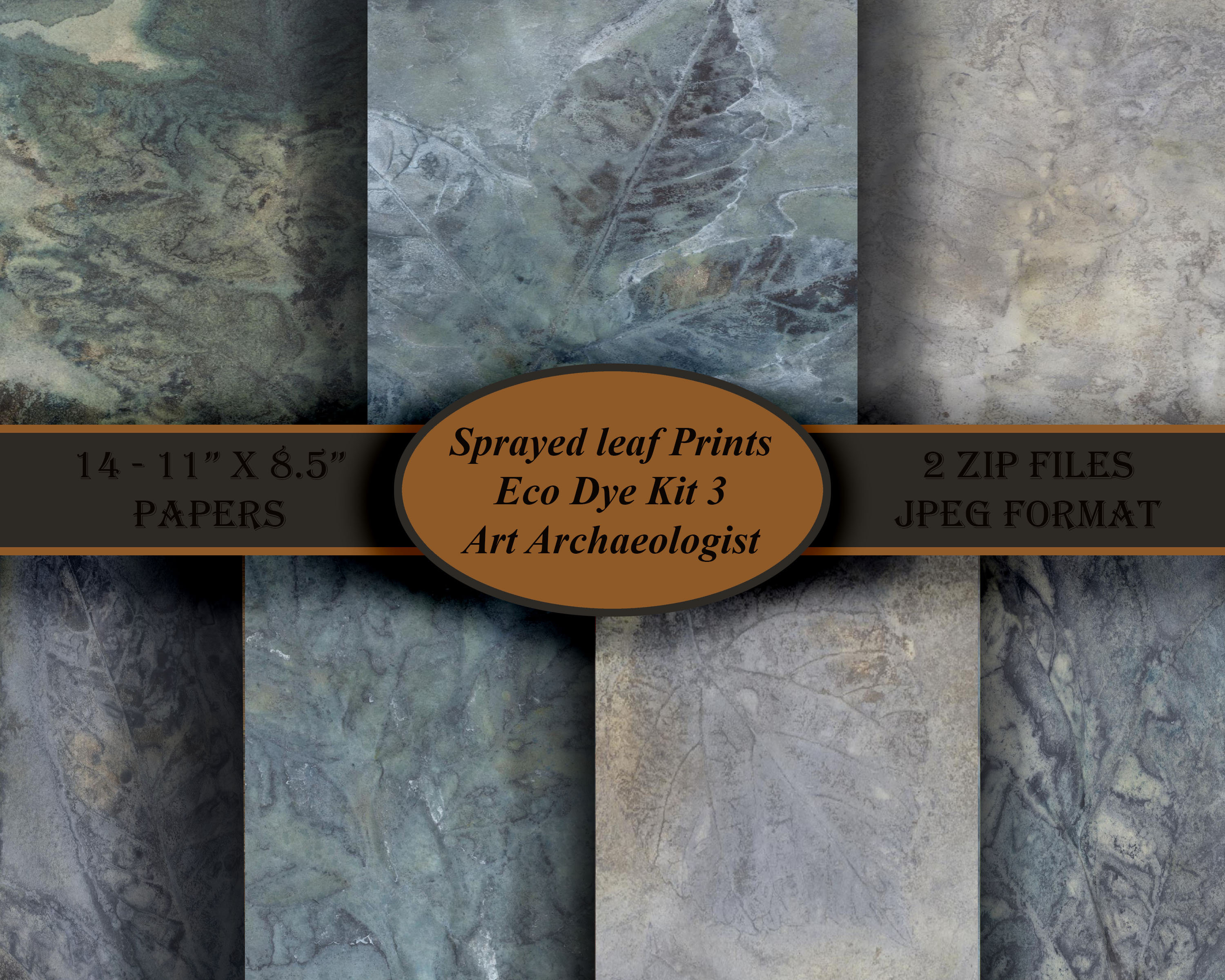 Sprayed Leaf Prints Kit 3. 14 - 8.5 X 11" Printables. 2 Zip Files Jpeg ...