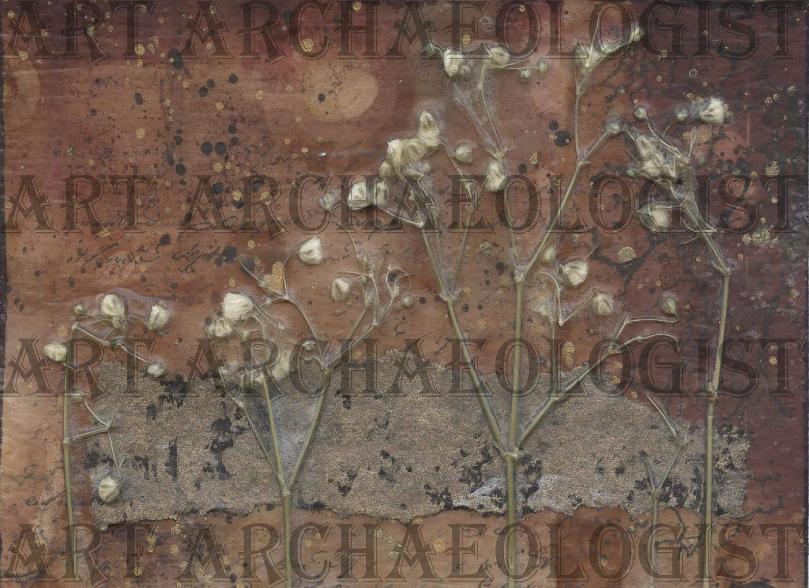 Handmade Cards. Rust Grunge Art Cards Set 2. 12 Raw Cards, 12 Art Cards ...