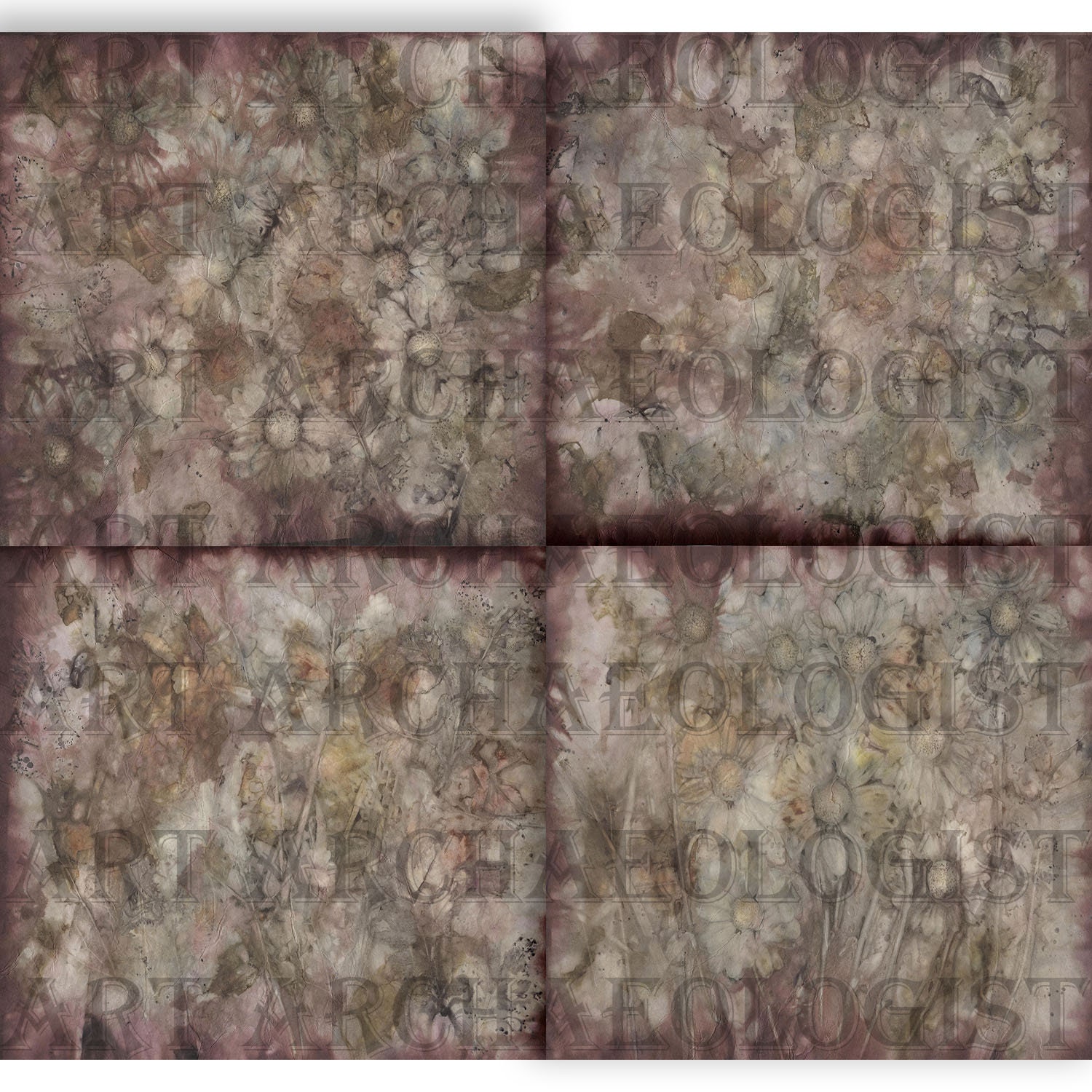 Red Botanicals Designer Paper. Kit Includes 12 - 8.5 X 11" Papers. 3 ...