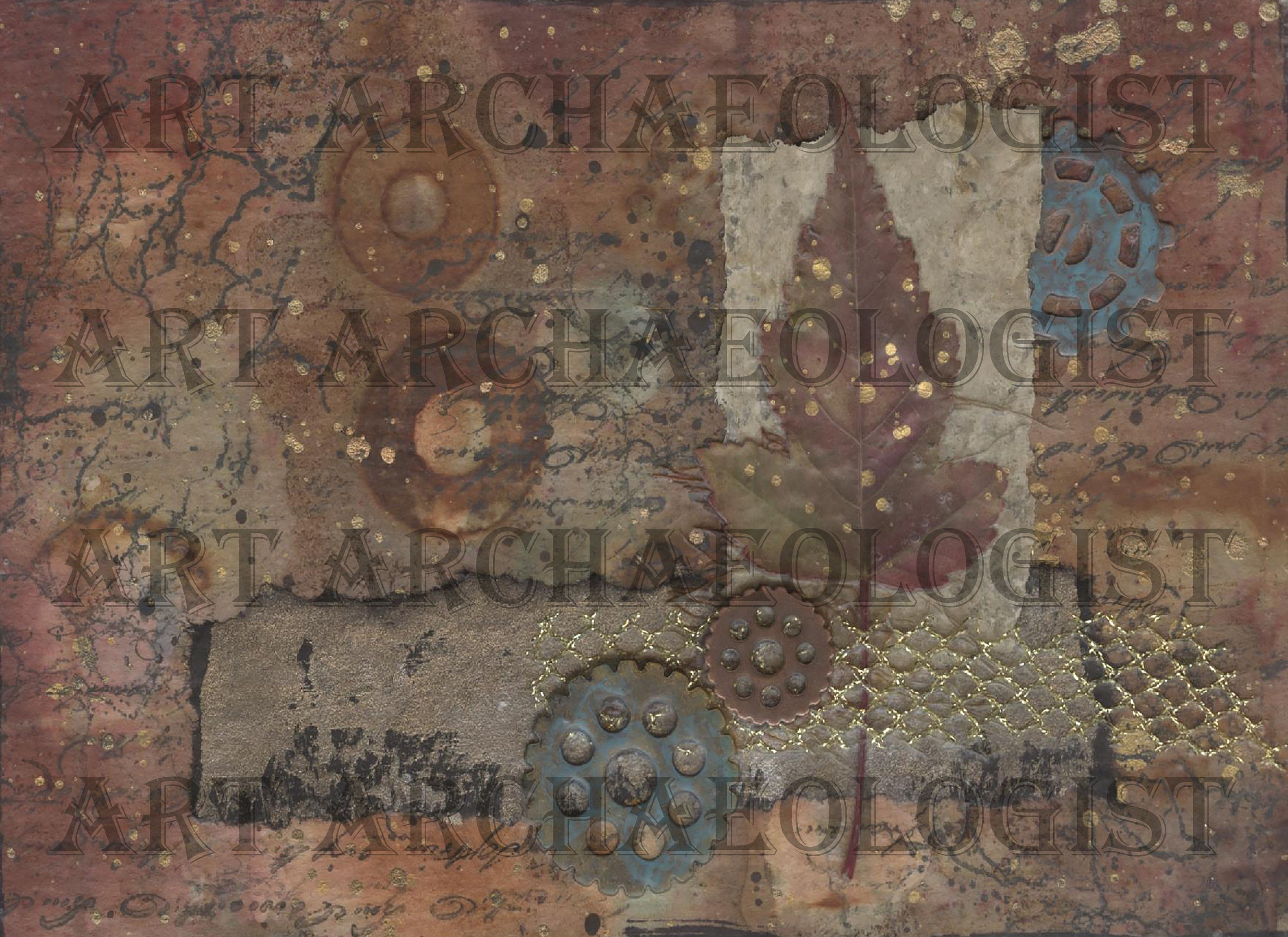 Handmade Cards. Rust Grunge Art Cards Set 2. 12 Raw Cards, 12 Art Cards ...