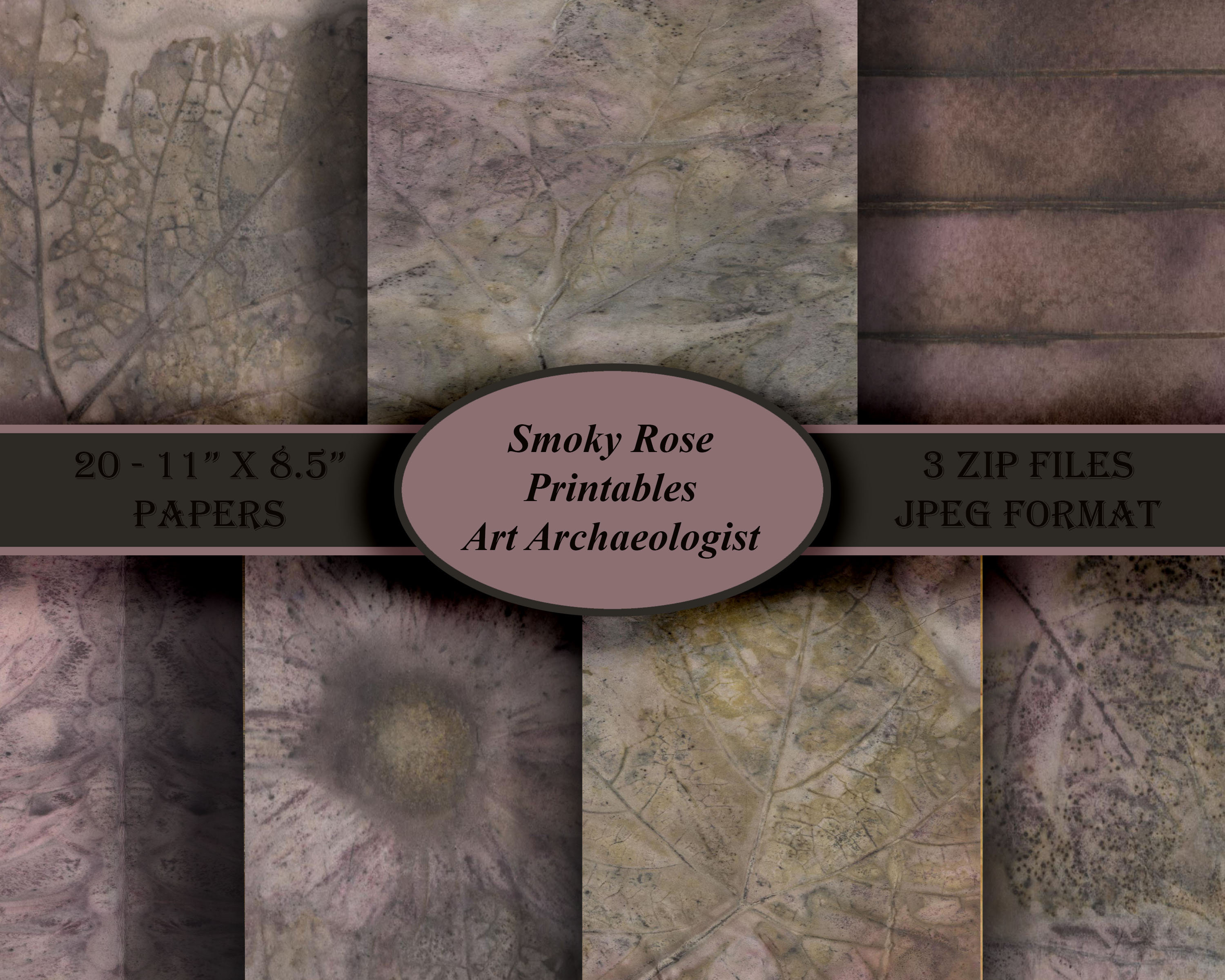 Smoky Rose Eco Dyed Printables. 16 8.5 X 11" & 4 4.25 X 5.5" Pages. 3 ...