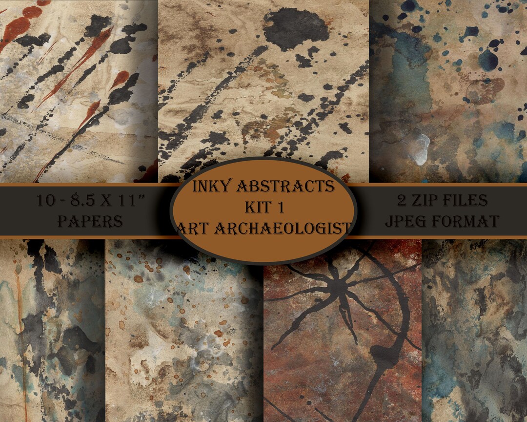 Inky Abstracts Kit 1. 10 - 8,5 "x 11" Papiere. Jpeg-Format. 2 Zip ...