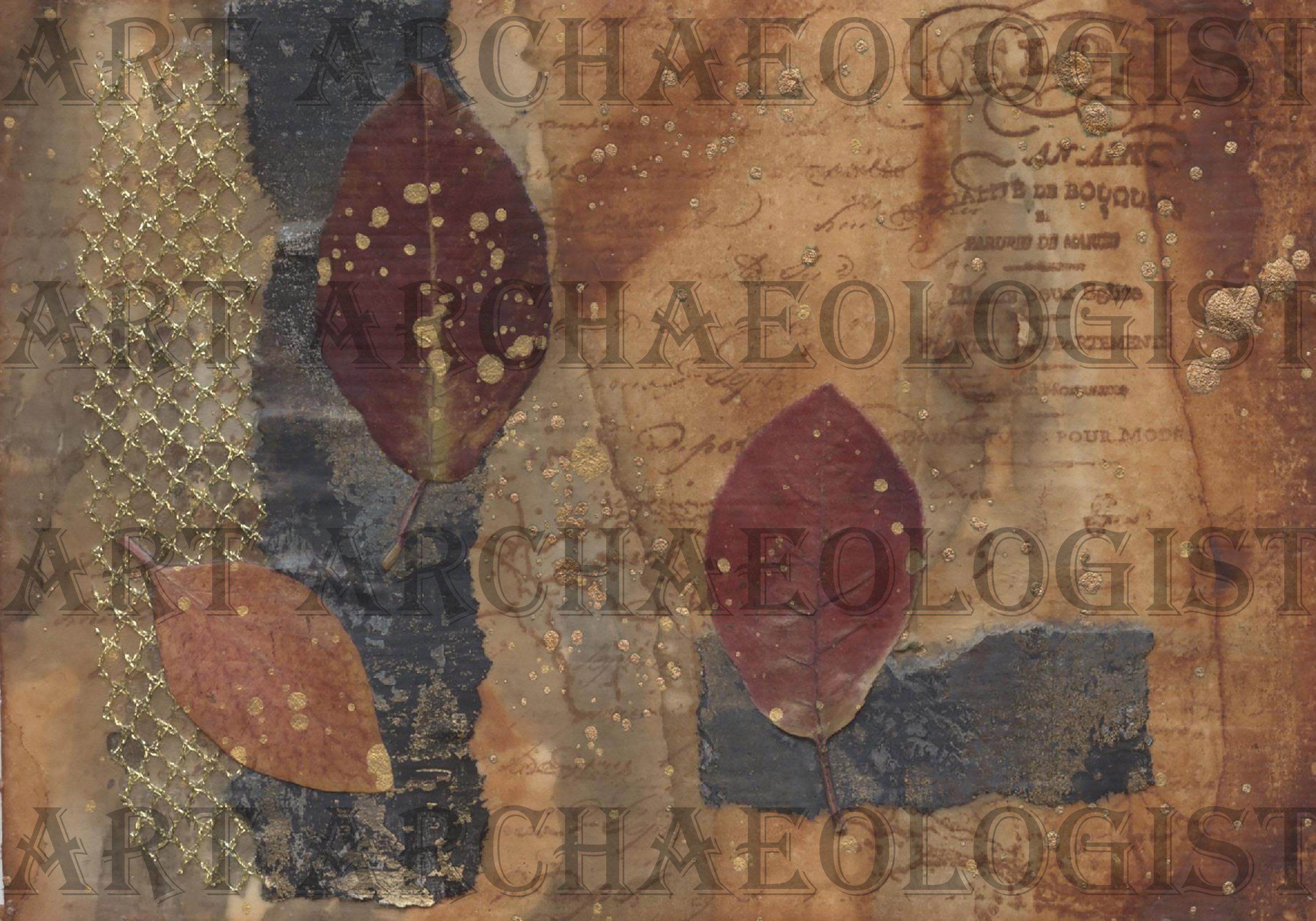 Handmade Cards. Vintage Leaf Art Cards Set 5. 12 Raw Cards, 12 Art ...