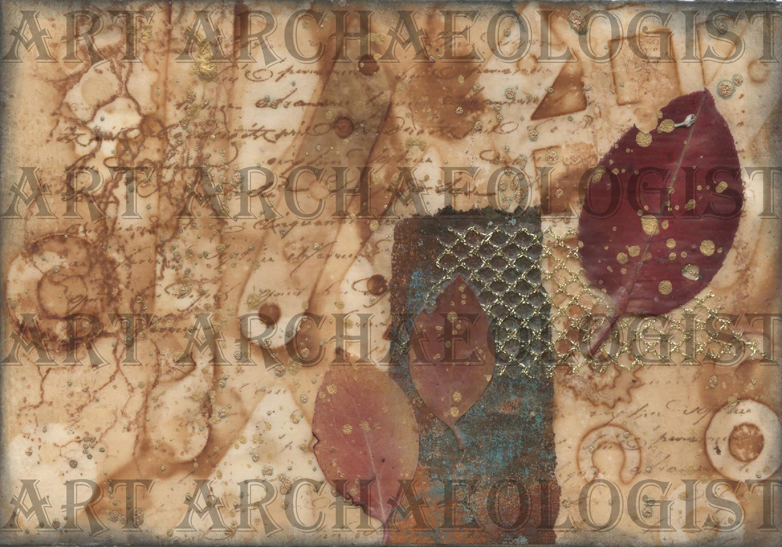 Handmade Cards. Vintage Leaf Art Cards Set 4. 12 Raw Cards, 12 Art ...