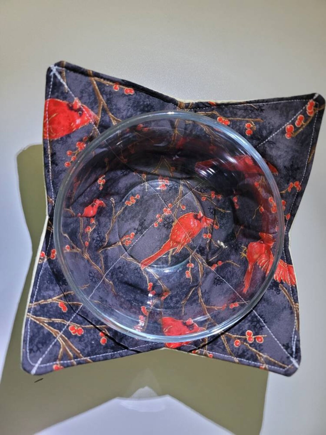 Cardinal and Gold Bowl Cozy/ Bowl Cozy/ Cardinal Image / Cardinal Bowl ...