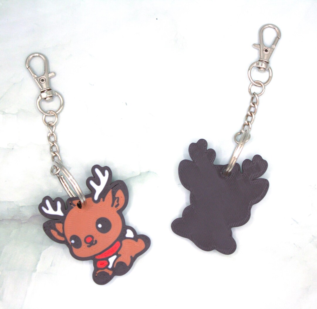 3D Reindeer Keychain/ Keychain/ 3D / 3D Keychain - Etsy