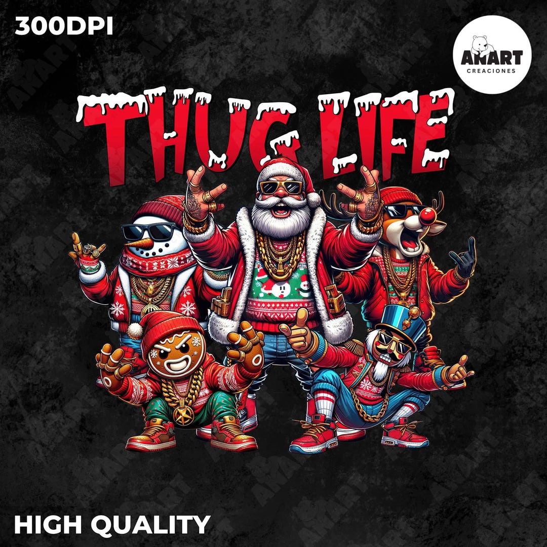Thug Life Christmas Png, Thug Life Snowman Png, Thug Life Gingerbread ...